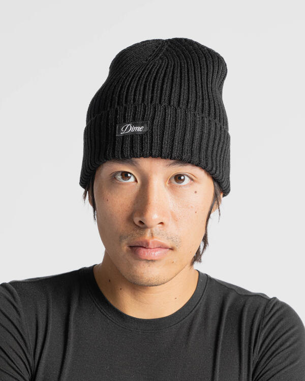 Dime Cursive Fold Beanie | DIMEFA2459BLK | AFEW STORE